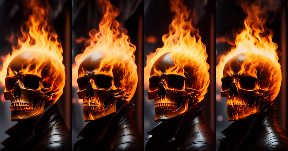 Lexica - Ghost Rider in a dark alley, cinematic lighting, digital art ...