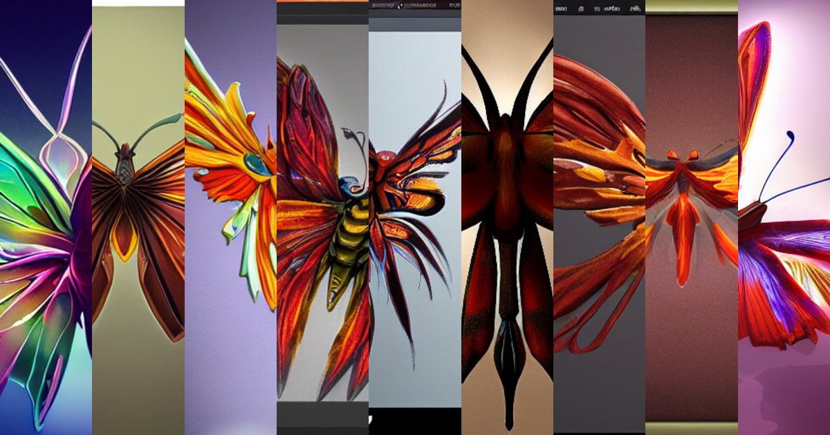 Lexica - A phoenix butterfly with six wings ， trending on art station ...