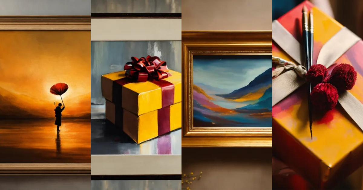 Lexica - Gifting a wrapped gift, minimalist, beautiful, open hands ...