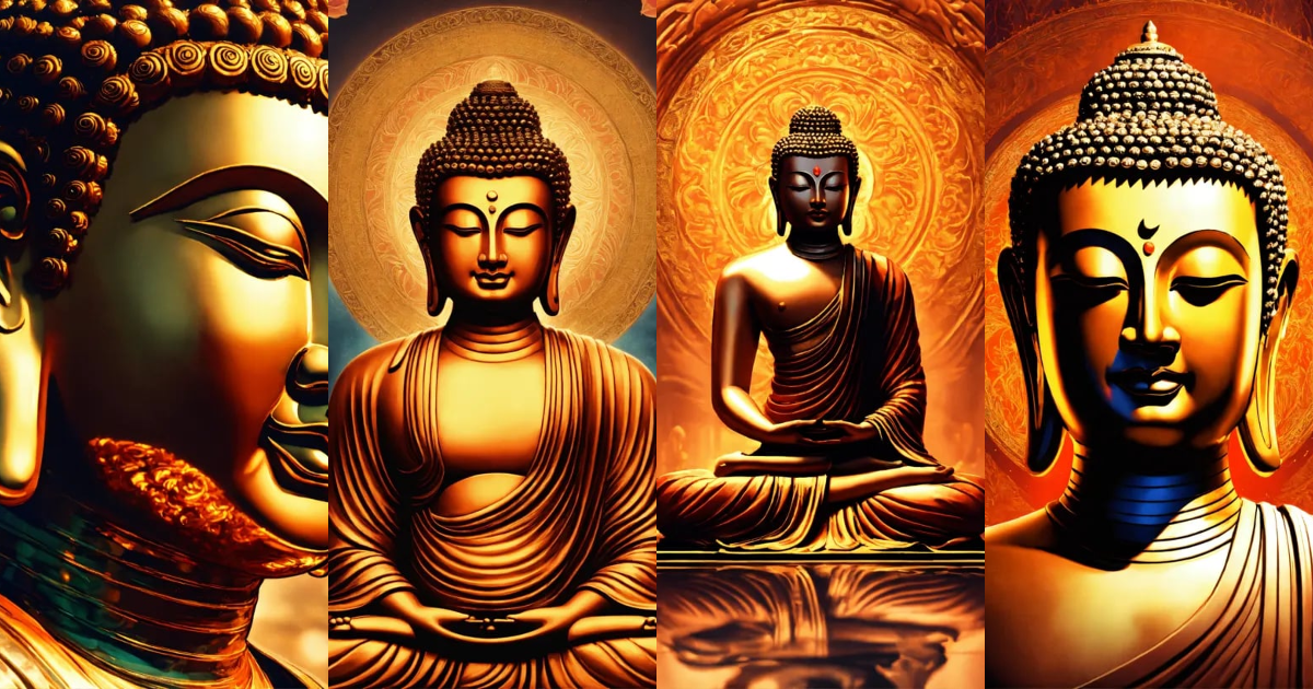 Lexica - Centered detailed portrait of buddha walking, intricate ...