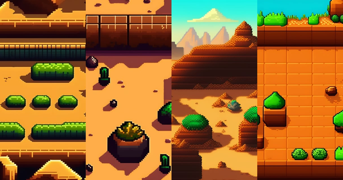 Lexica - High quality multiple rectangular sprites png tiles sand ...