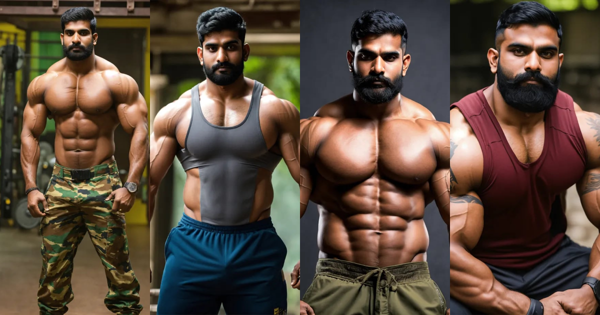 Lexica - 30-year-old Indian man with big muscles, big bodybuilder, body ...