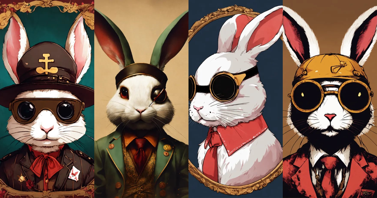 Lexica - A bad yet cute bunny head with an eyepatch