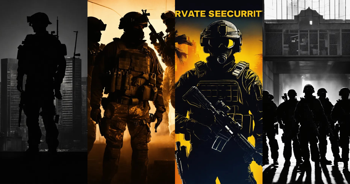 Lexica - Private security team silhouette, upper body