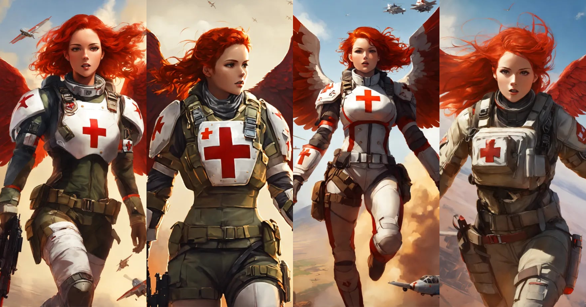 Lexica - Female red hair athletic wearing white metal fighter pilot ...