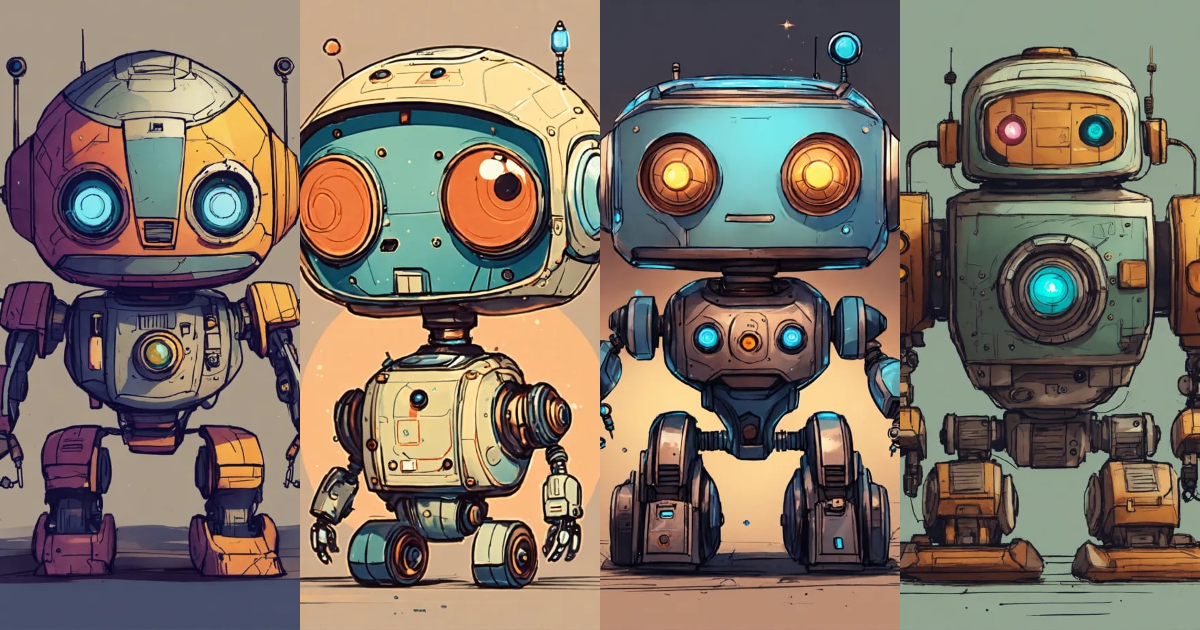 Lexica - Minimalist color sketch of sci-fi cute robot design in the ...