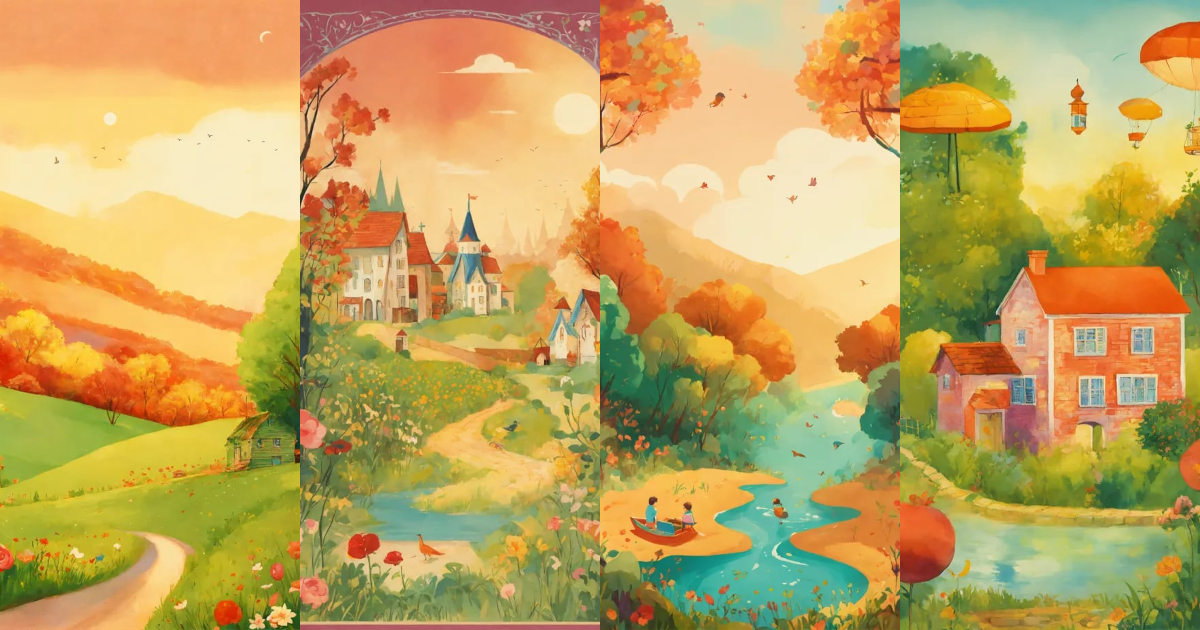 Lexica - A page from a children's book with a beautiful design. without ...