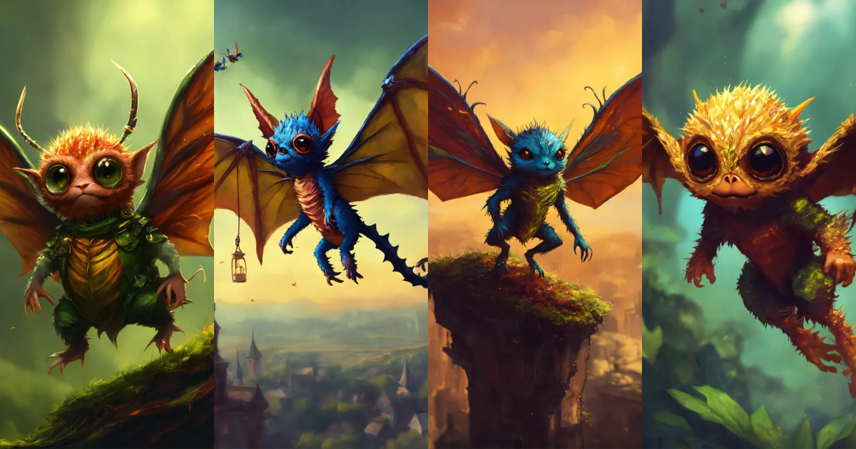 Lexica - A small flying imp with spines, digital art