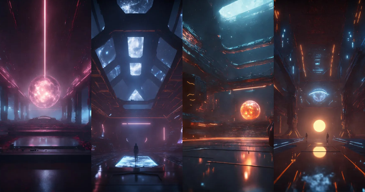 Lexica - Futuristic, dark, menacing environment with volumetric ...