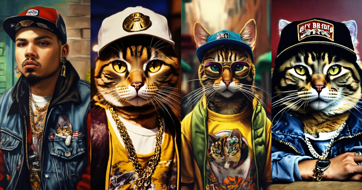 Lexica - Cat gang member, hip hop,cholo , realistic, photo realistic