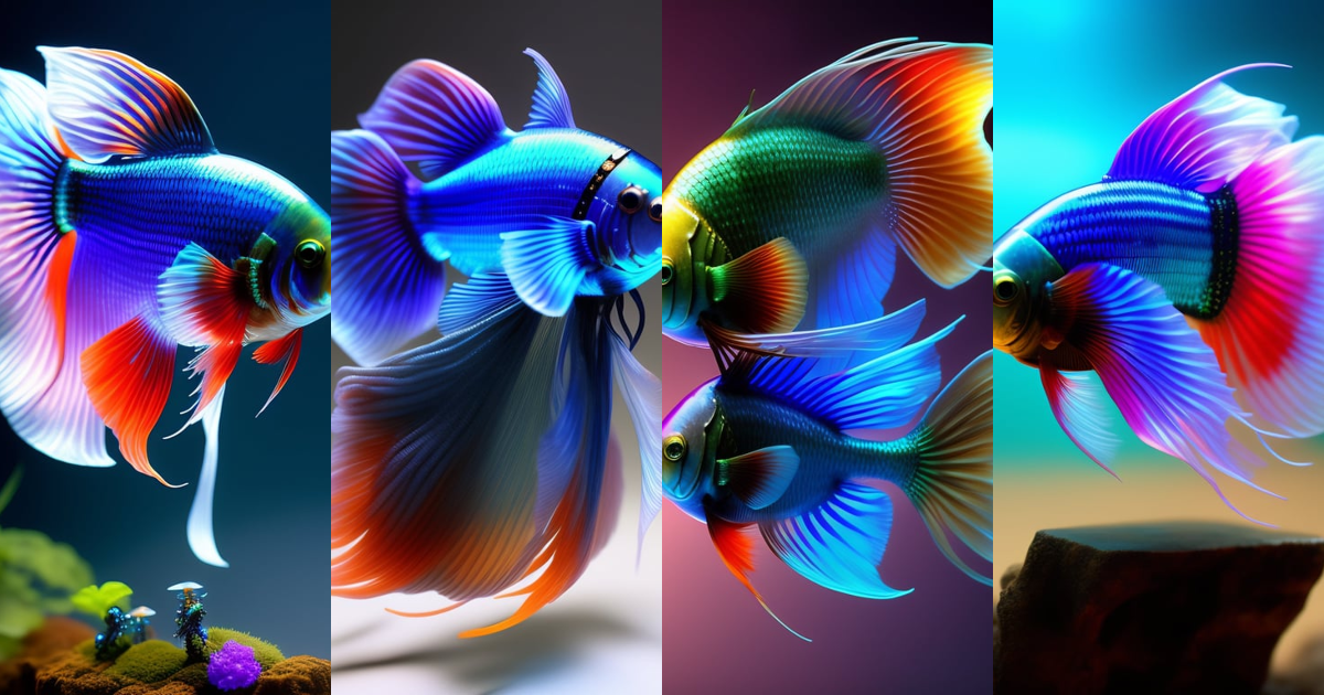 Lexica - Robotic cyber punk mecha Betta fish made with steel and ...