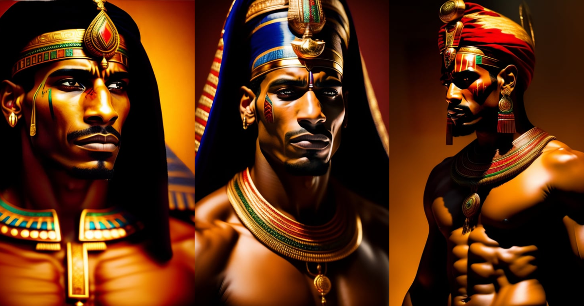 Lexica - Egyptian man pharoah crying alot of scars all over the body ...