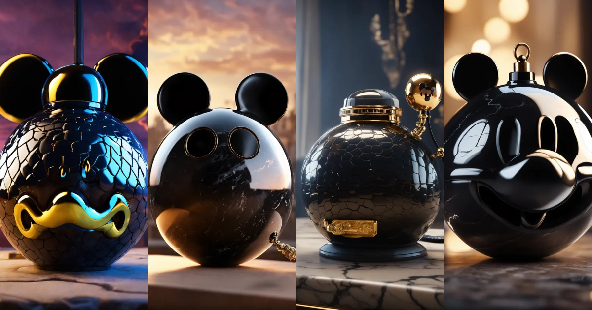 Lexica - Mickey Mouse Marble Grenade concept, made out of black snake ...