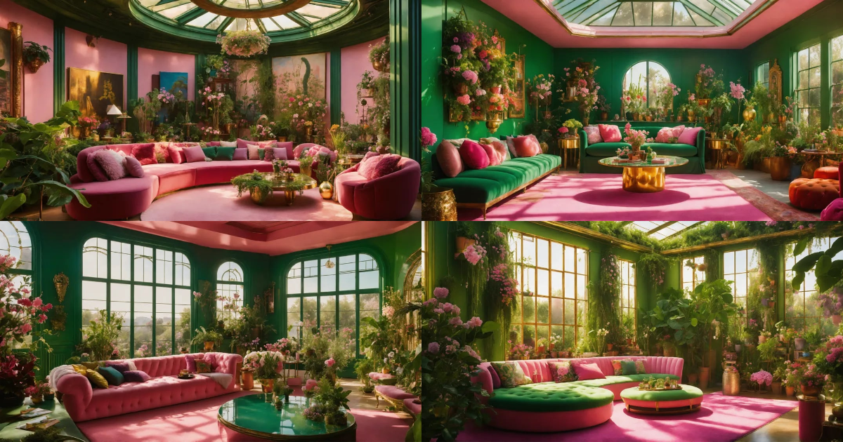 Lexica - Architectural digest photo of a maximalist green solar living ...