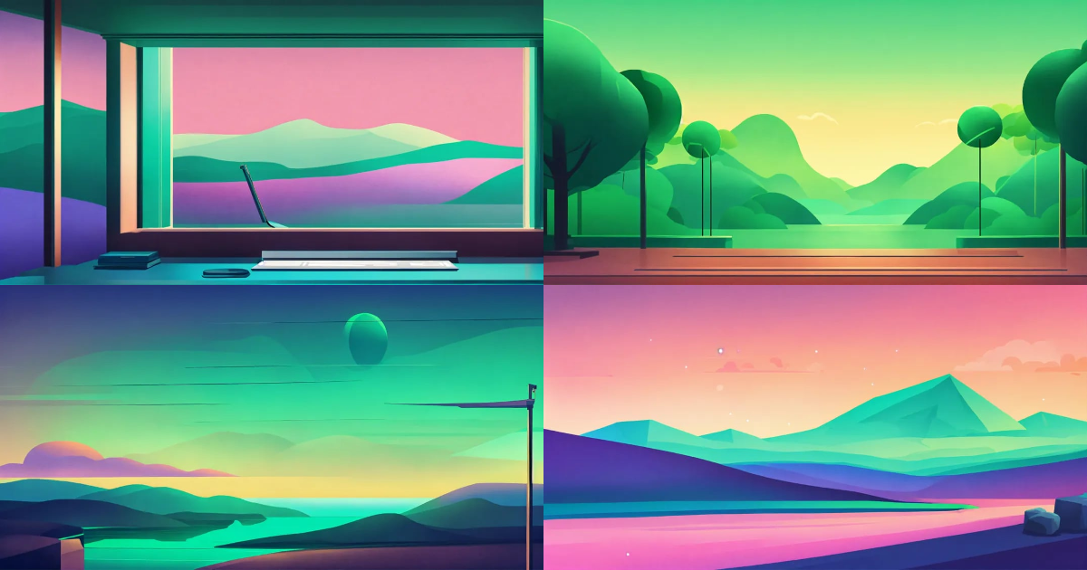 Lexica - Email. no text. no people. simple flat gradient illustration. jade