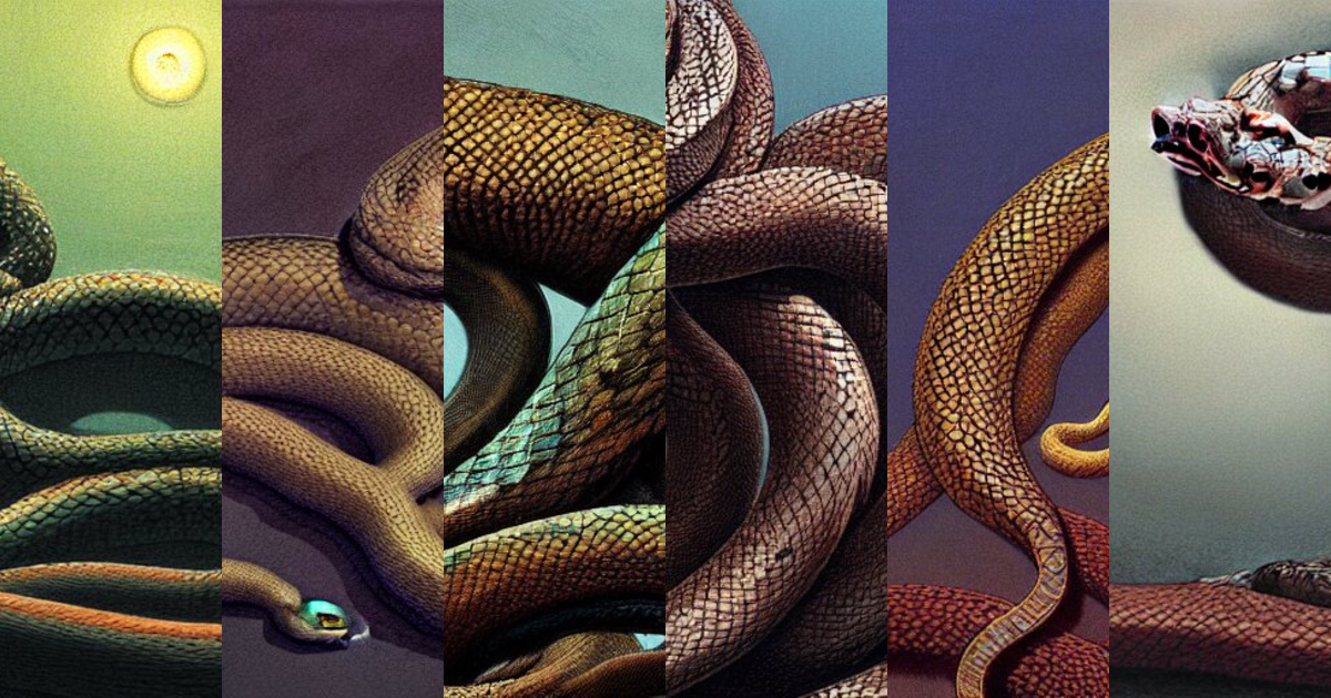 Lexica - Painting of hybrid, snake!!! and ( ( ( ( cat ) ) ) ) fused ...