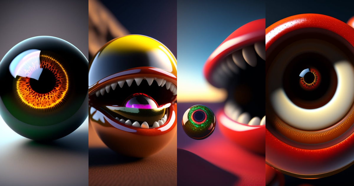 Lexica - Eyeball with teeth 8k volumetric lighting octane render ultra ...