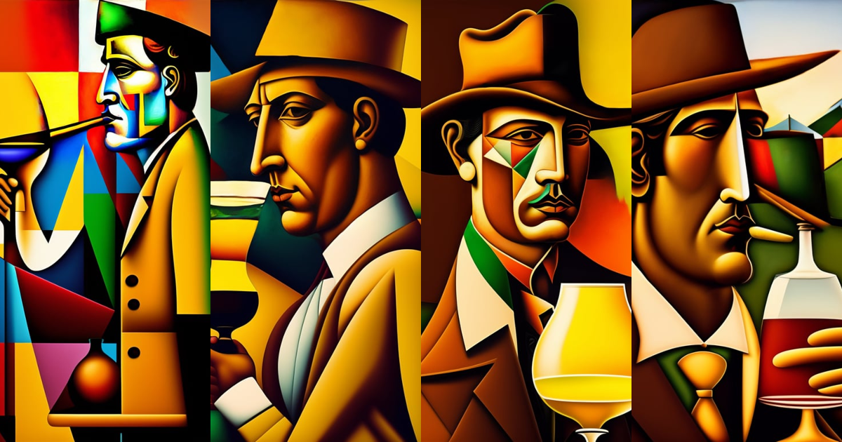 Lexica - A farmer with a brown hat drinking from a huge wine glass by ...