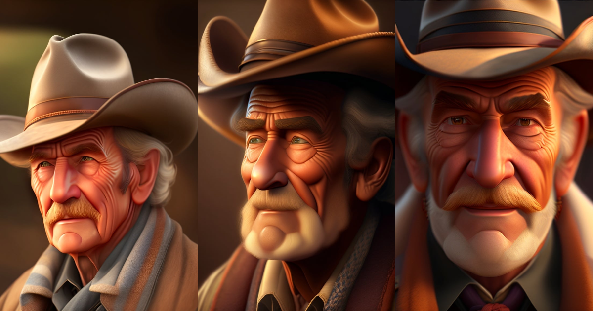 Lexica - HD face of an old Cowboy, having wrinkles on face ...