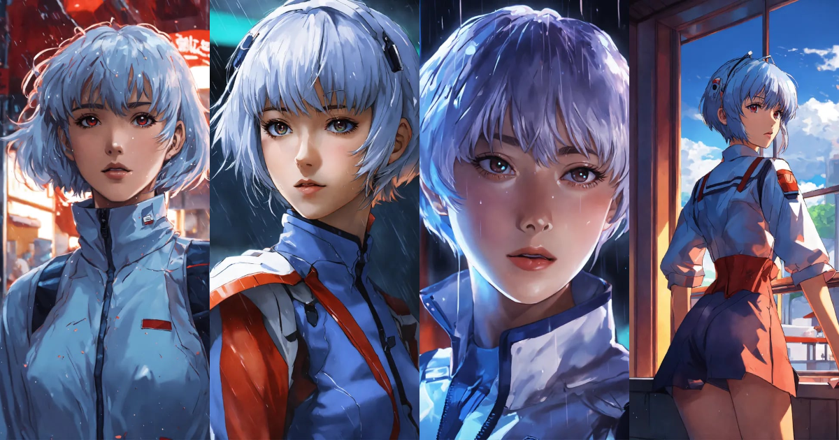 Lexica - Anime art of rei ayanami from neon genesis evangelion ...