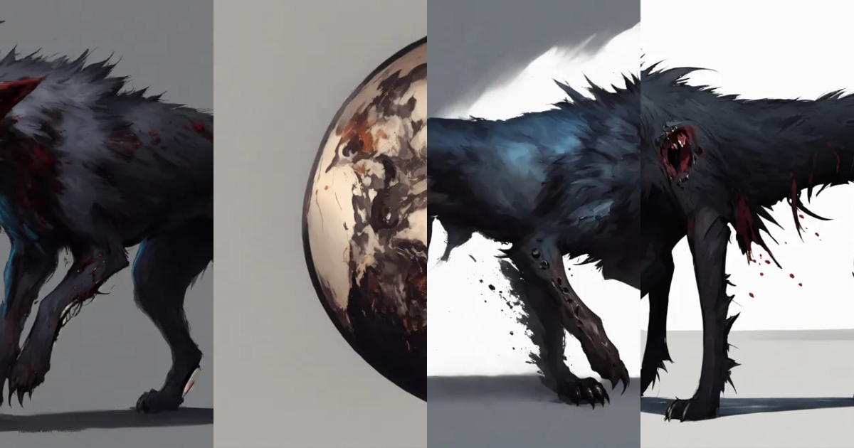 Lexica - Concept art, side view, digital paintng, skiny gaunt zombie ...