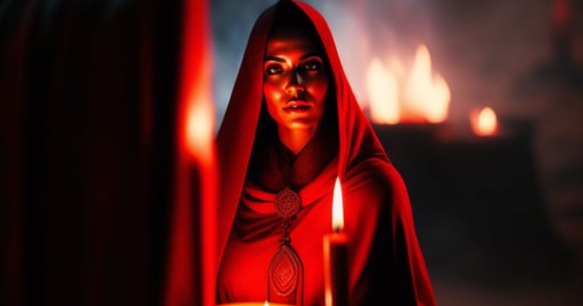 Lexica - Heretic ritual with fire of bearded man and indigenous woman ...