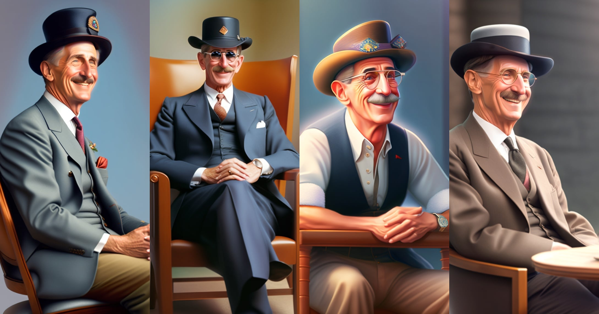 Lexica - George Orwell thinking, smiling and meditating sitting on a ...