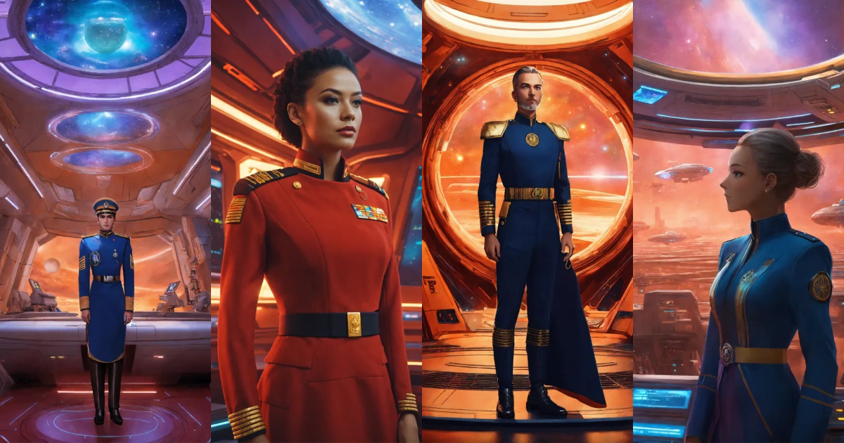 Lexica - Galactic Federation general in uniform on a futuristic mother ship