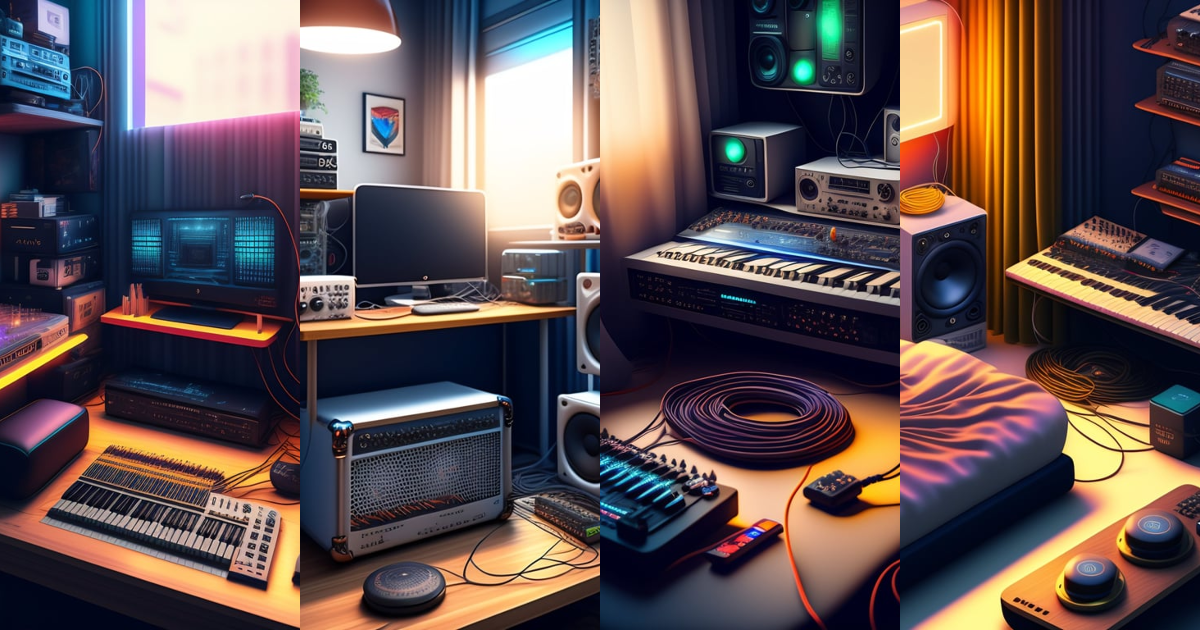 Lexica - A highly detailed illustration of a messy electronic musician ...