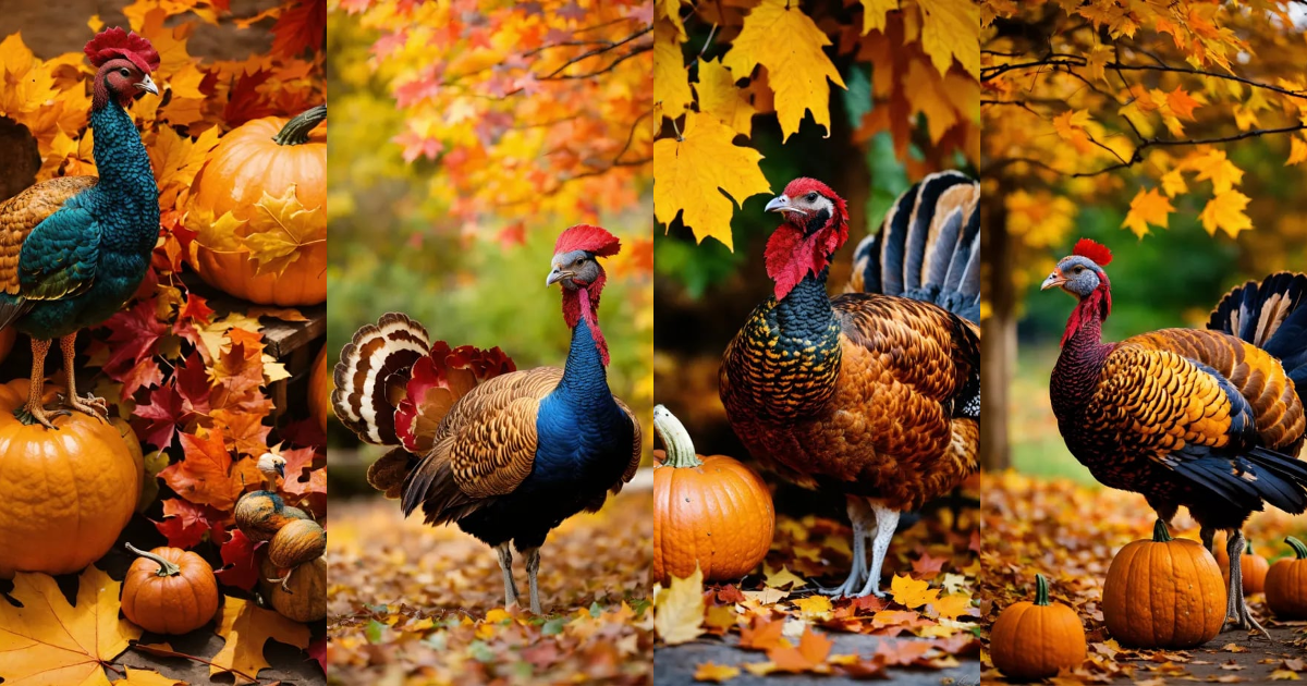 Lexica - Vibrant images of turkeys, pumpkins, fall leaves