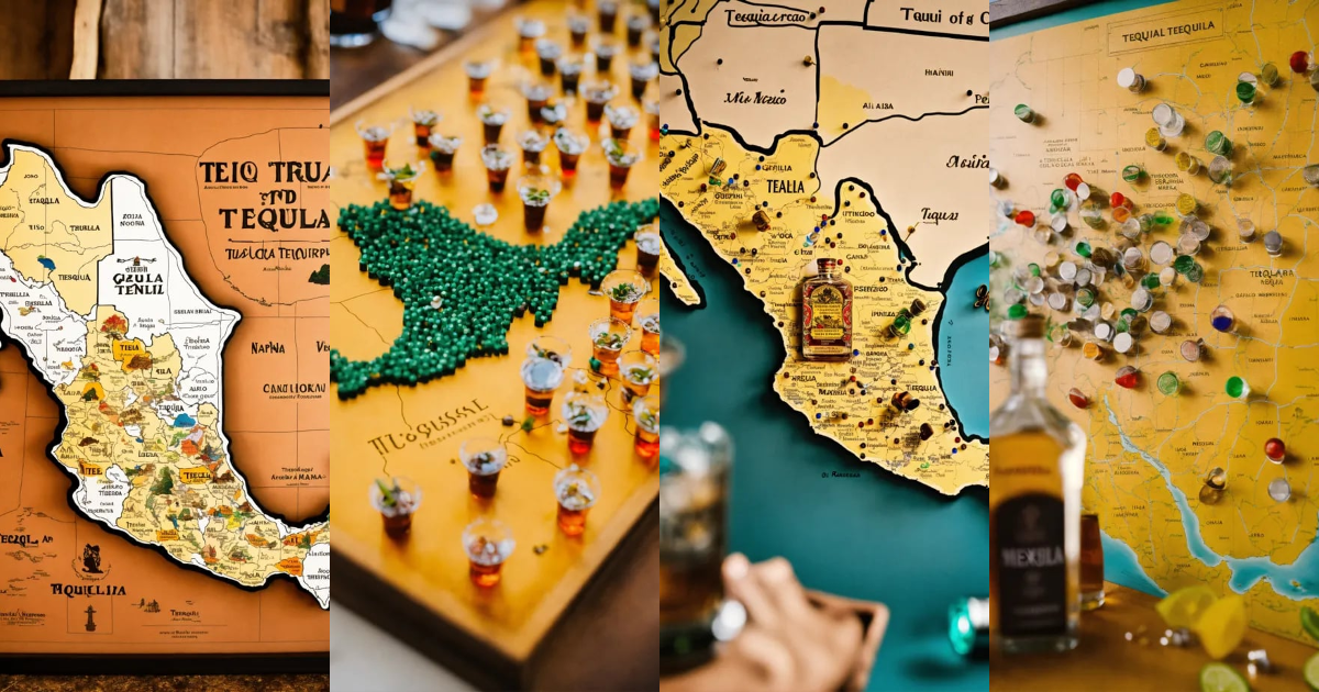 Lexica - Create map of Mexico with push pins as tequila shots of where ...