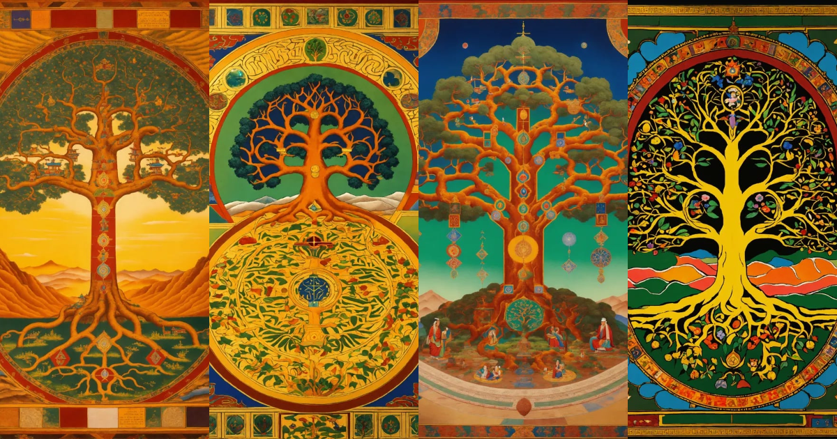 Lexica - The tree of life in Tibet with geometrical shape flooring , 5 ...