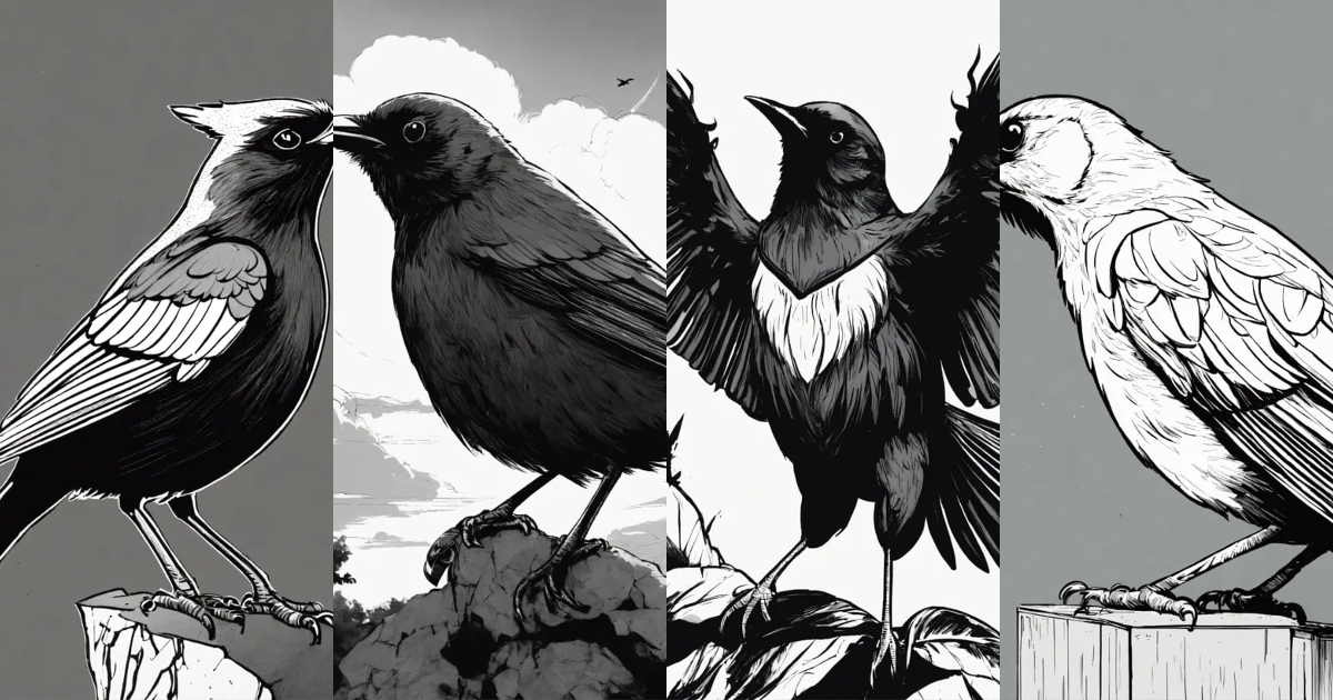 Lexica - A black bird standing with head tilted way back and mouth wide ...