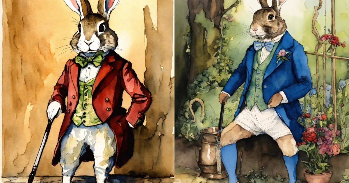 Lexica - A well dressed Rabbit in the style of Lewis Carroll. Pen and ...