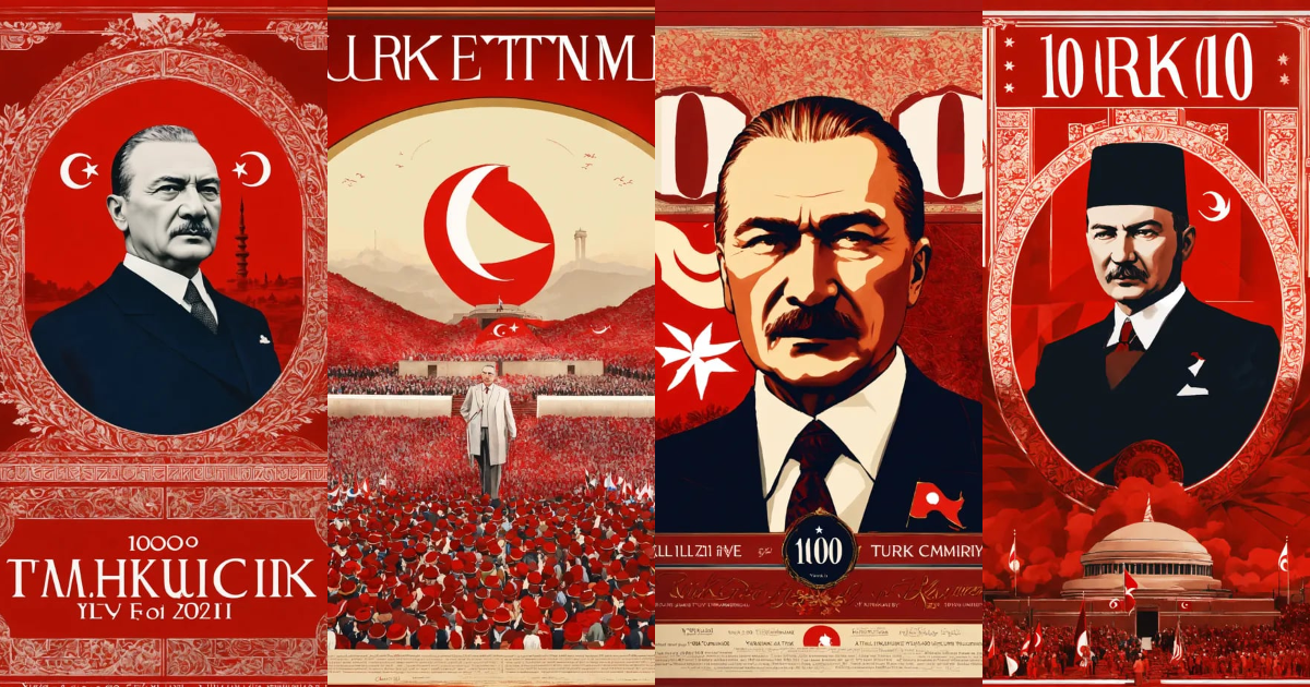 Lexica - Turkiye cumhuriyetinin 100. Yil kutlama afisi, ataturk ...