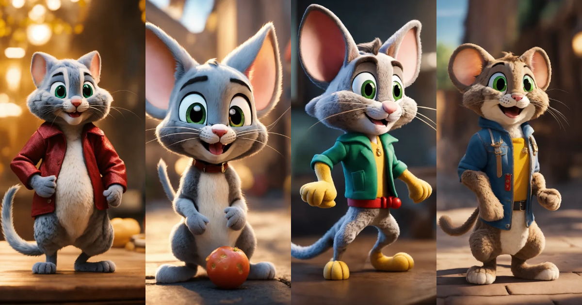 Lexica - Tom and Jerry, portrait, best quality, full body portrait, real picture, intricate ...