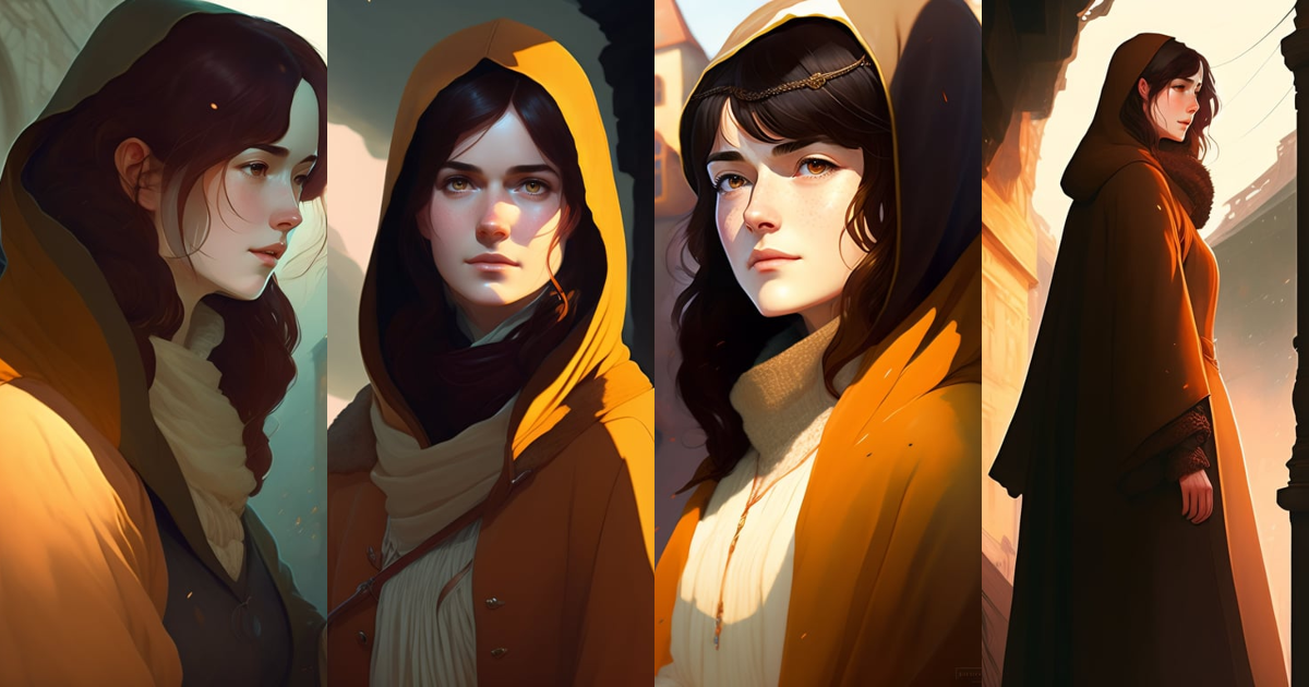 Lexica - (((((freckles))))) wearing a hood Victorian reporter writing ...