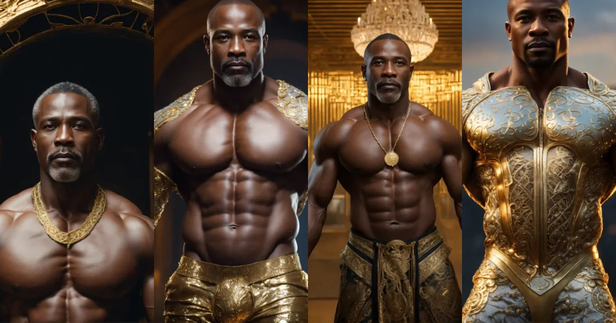 Lexica - Full body shot of a stunningly handsome middle age African man ...