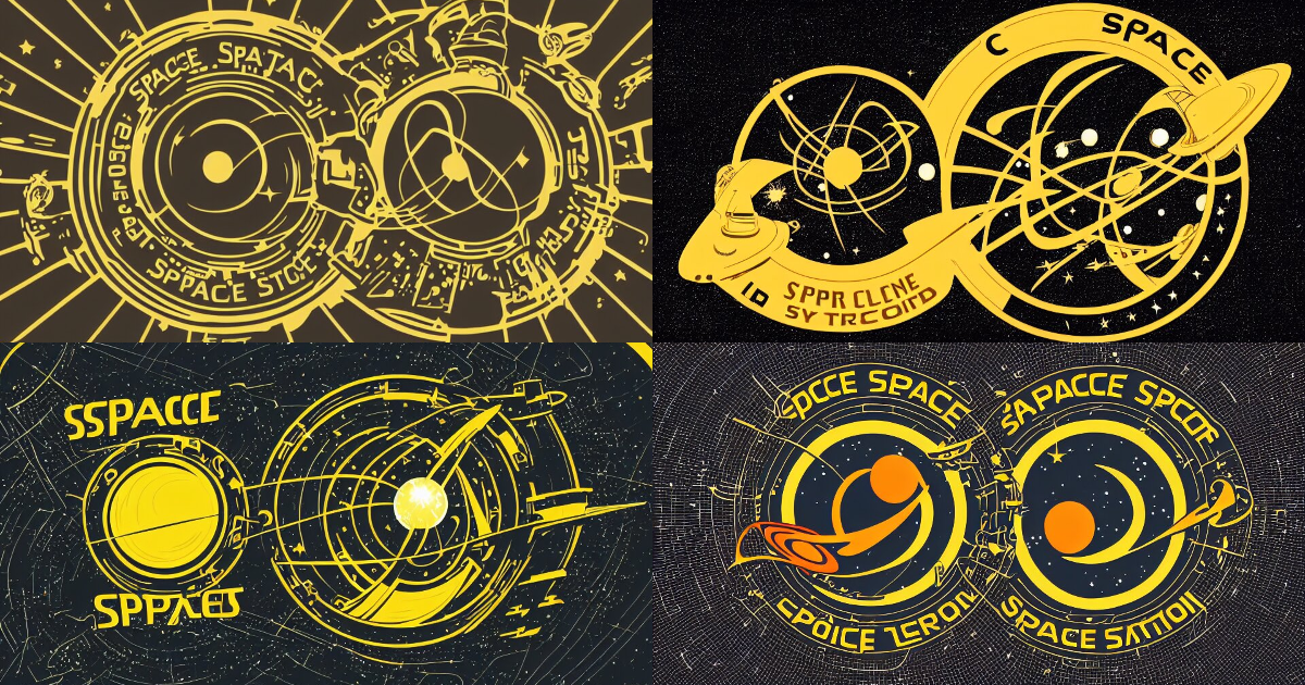 Lexica - Vintage space station logo, vector, black background ...