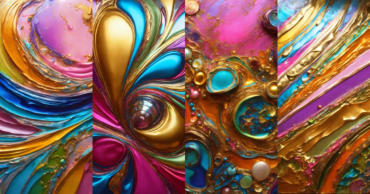 Lexica - Colorful abstract painting oil and water complex complicated ...