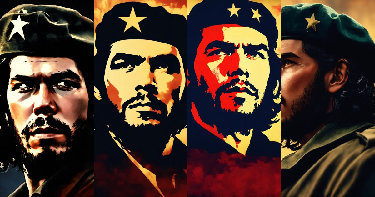 Lexica - Che Guevara, mirando a la cámara, gesto serio, backlight ...