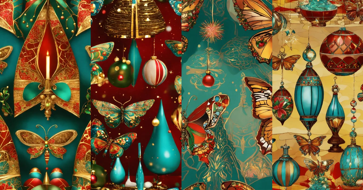 Lexica - Afrocentric Christmas seamless repeating pattern butterflies ...