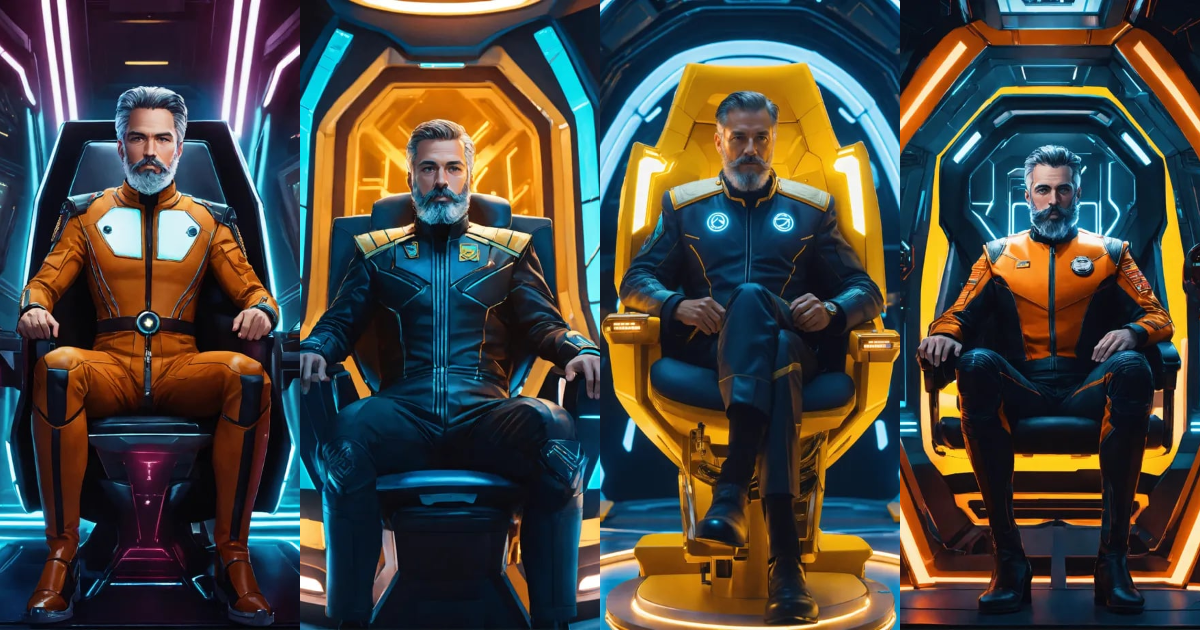 Lexica - 50 year old masculine star commander wearing a sleek uniform ...