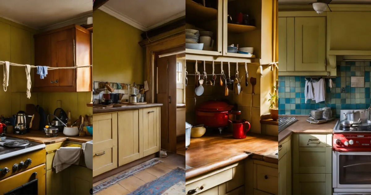 Lexica - Loose clothesline ropes in the kitchen of a typical old ...