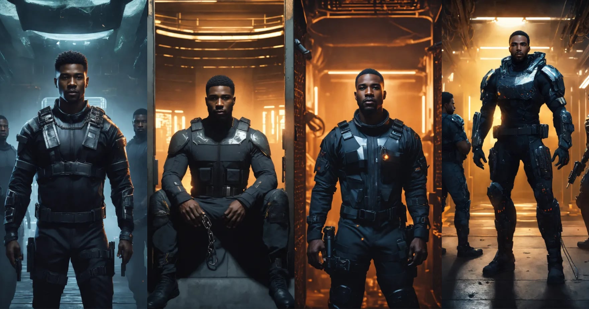 Lexica - Handcuffed, a handsome black male god, a strong prisoner with ...