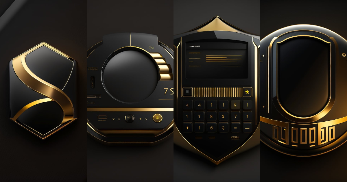 Lexica - A classy futuristic calculator logo with shades of black and ...