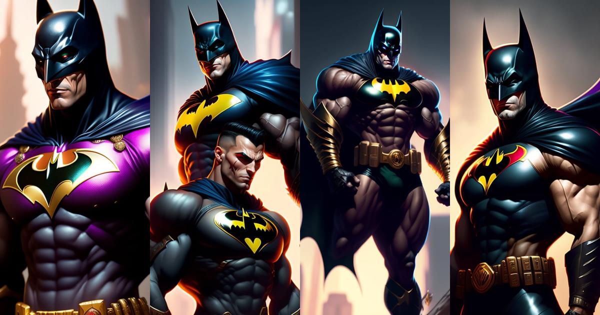 Lexica - Muscular Batman holding skinny muscular joker in arms and love ...