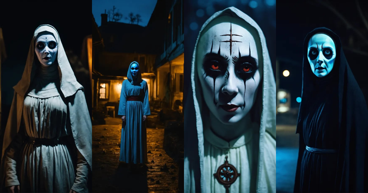 Lexica - Very cute, realistic valak whit many eyes standing in ...