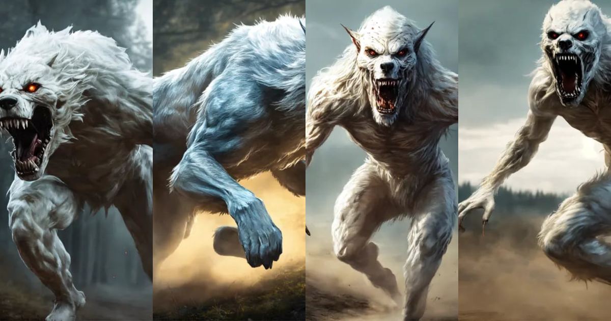 Lexica - Terrifying White SKINWALKER Running In Ultra Realistic Style