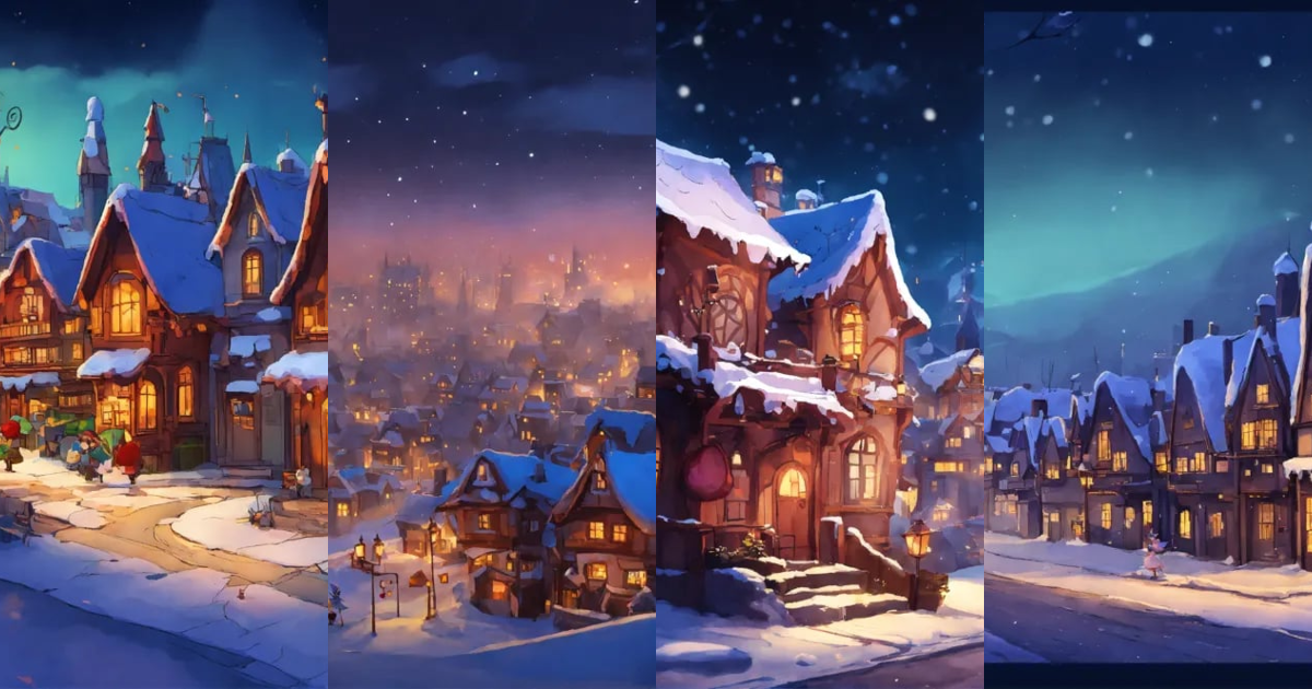 Lexica - Cartoon fairy taie style image a city in total darkness with ...